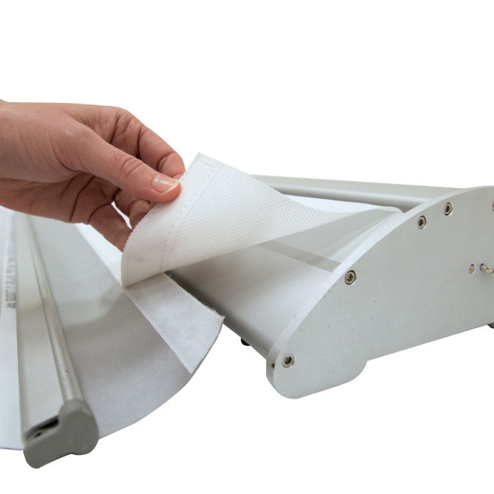 34 Inch Wide Retractable Telescoping Advertising Banner with Base