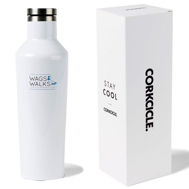 White Promotional Custom Logo Corkcicle 16 oz Canteen