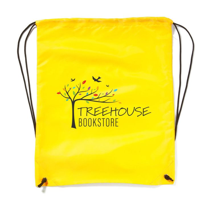 Full Color Custom Logo Polyester Drawstring Backpack