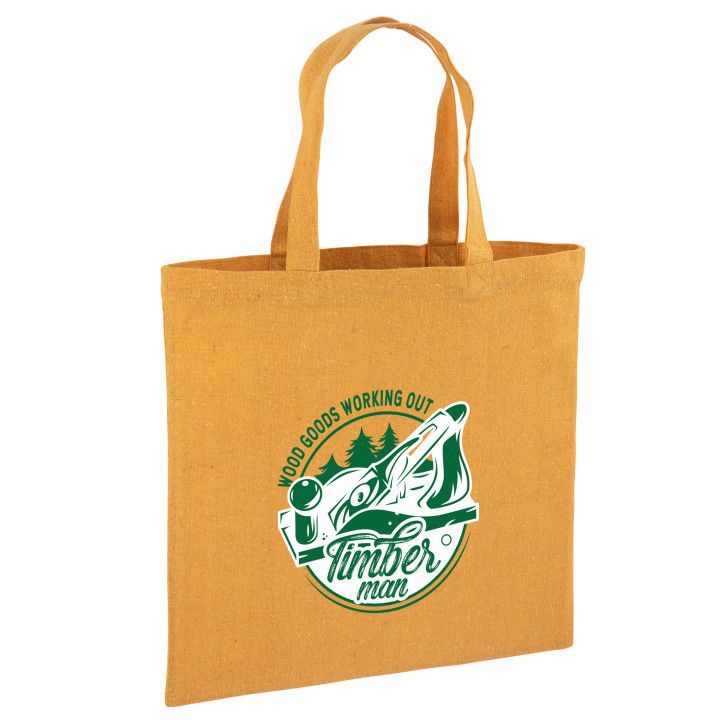 Custom Logo Recycled Cotton Canvas Tote Bag - 15" x 15"