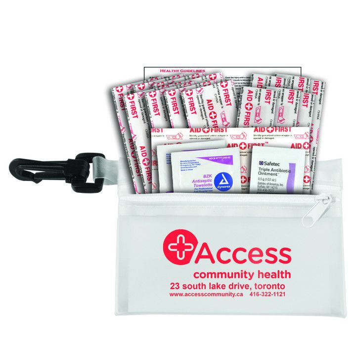 Custom Medi 19 Piece Healthy Living First Aid Kit With Carabiner