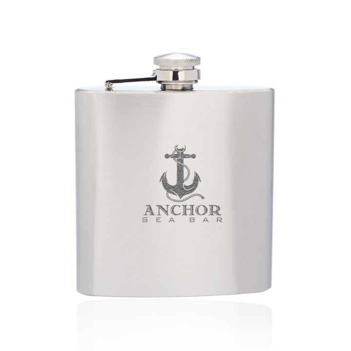 Custom 6 oz. Murano Stainless Steel Hip Flasks