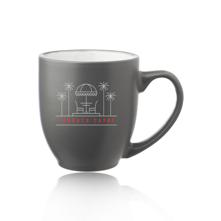 Custom 16 oz. Pop Out Bistro Two Tone Coffee Mugs