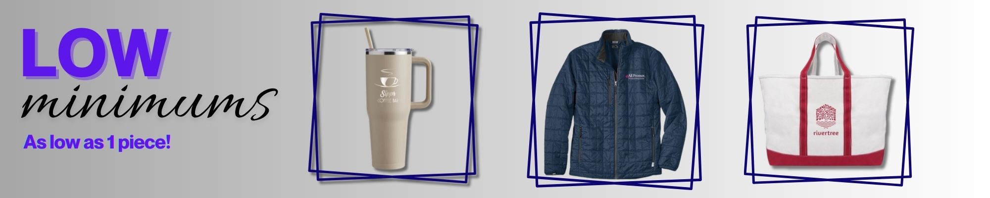 Custom Logo Low Minimum & No Minimum Promotional Items