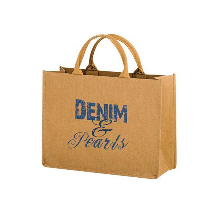 Custom HURRICANE - Washable Kraft Paper Tote Bag with Contoured Handle