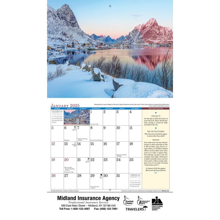 Old Farmer's Almanac Weather Calendar Custom | Custom Calendar