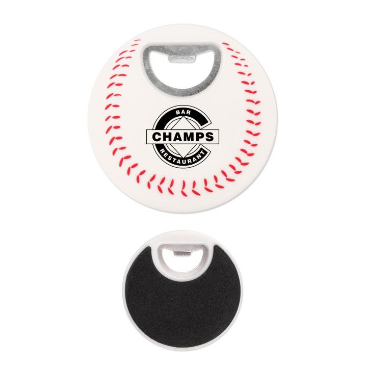 Custom Baseball Coaster Bottle Opener