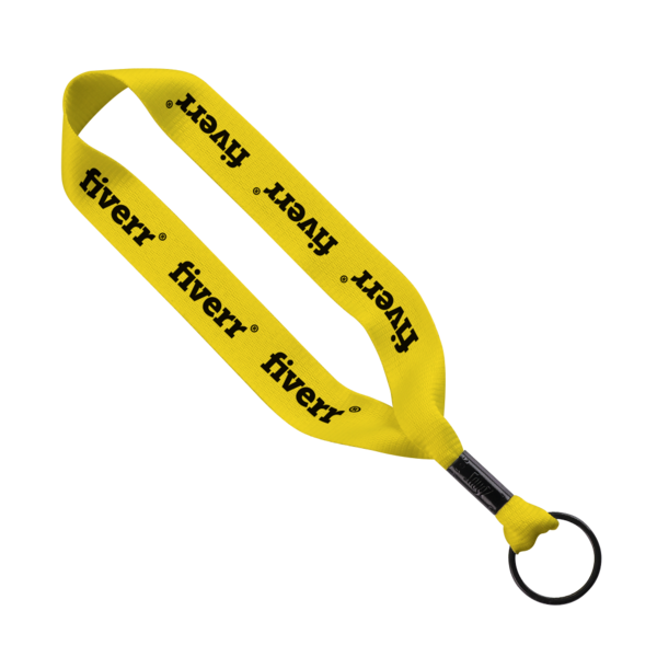 Custom 3/4" Polyester Key Chain with Crimp Split Ring