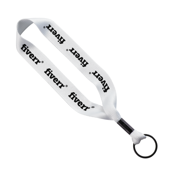 Custom 3/4" Polyester Key Chain with Crimp Split Ring