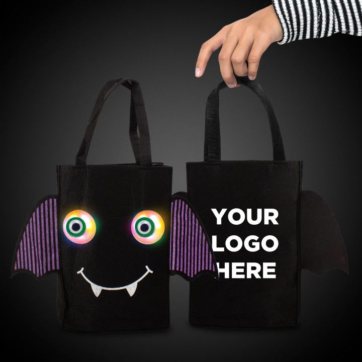 Custom Bat Light Up Trick or Treat Bag
