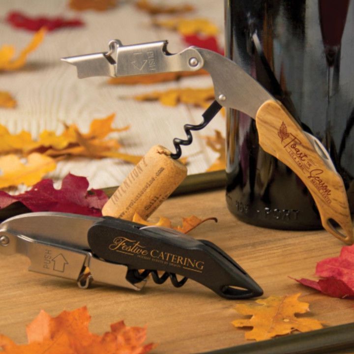 Custom Double-Hinged Wine Key Corkscrew