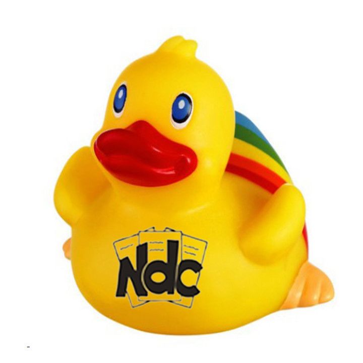 Custom Rubber Rainbow Classic Duck Toy