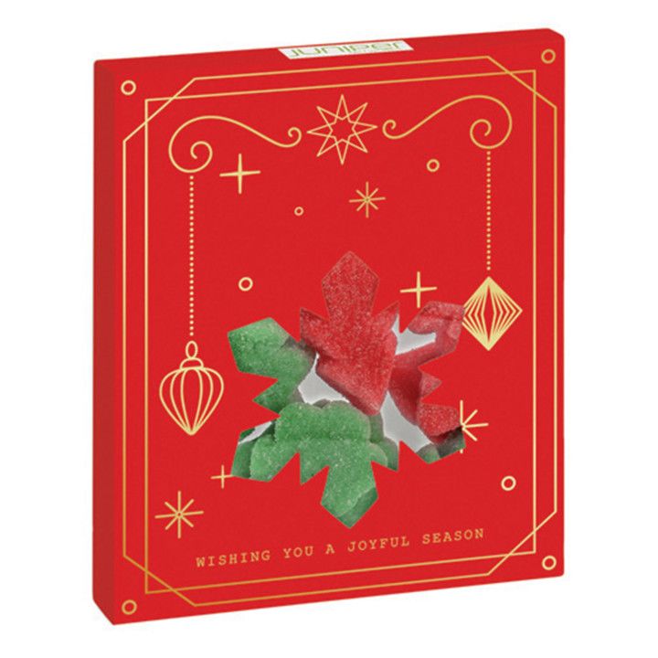 Custom Snowflake Window Box w/ Holiday Candy - Gummy Holiday Trees