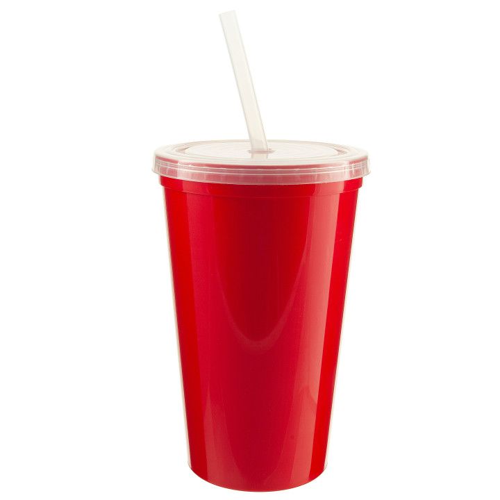 Custom 22oz Stadium Cup with Lid and Straw