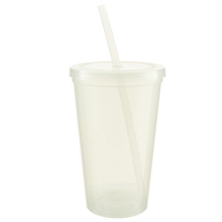 Custom 22oz Stadium Cup with Lid and Straw