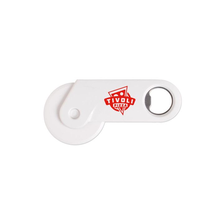 Custom Pizza Cutter with Handle and Bottle Opener