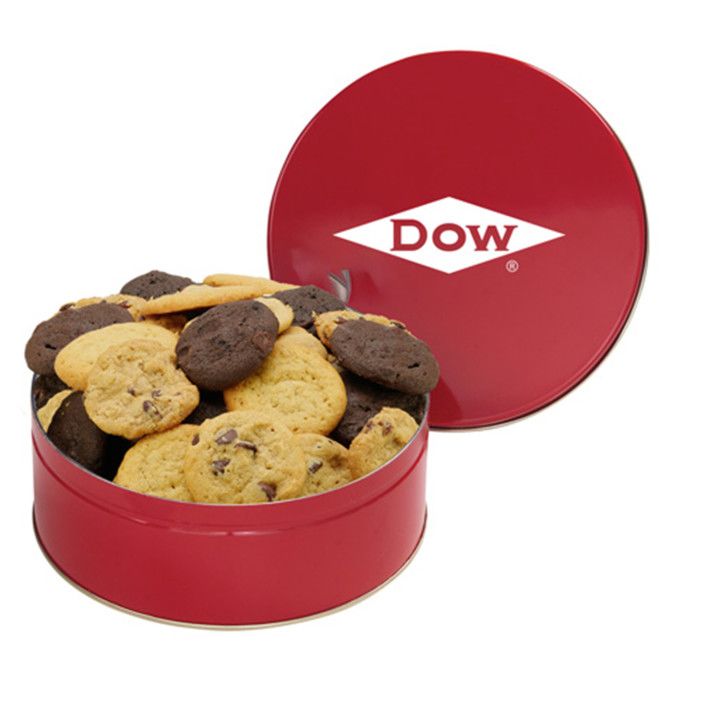 Custom Large Cookie Tin with 2 in. Cookies - Assorted Gourmet Cookies