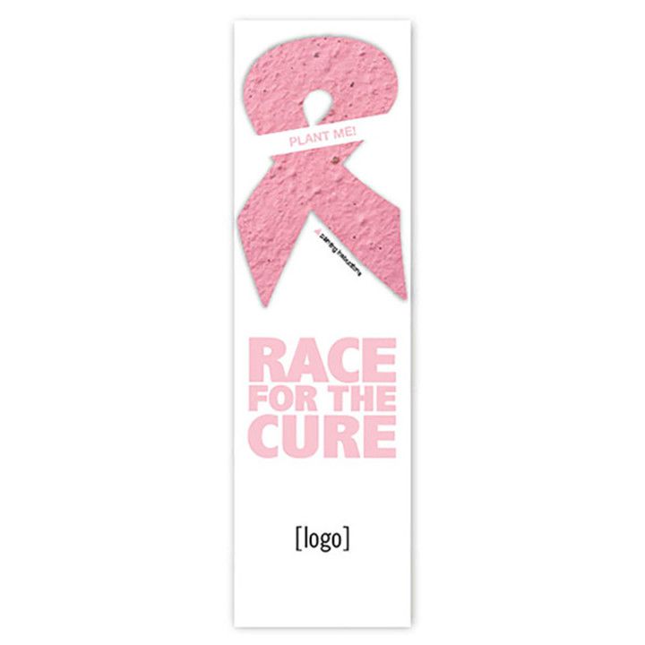Custom Breast Cancer Awareness Seed Paper Shape Bookmark
