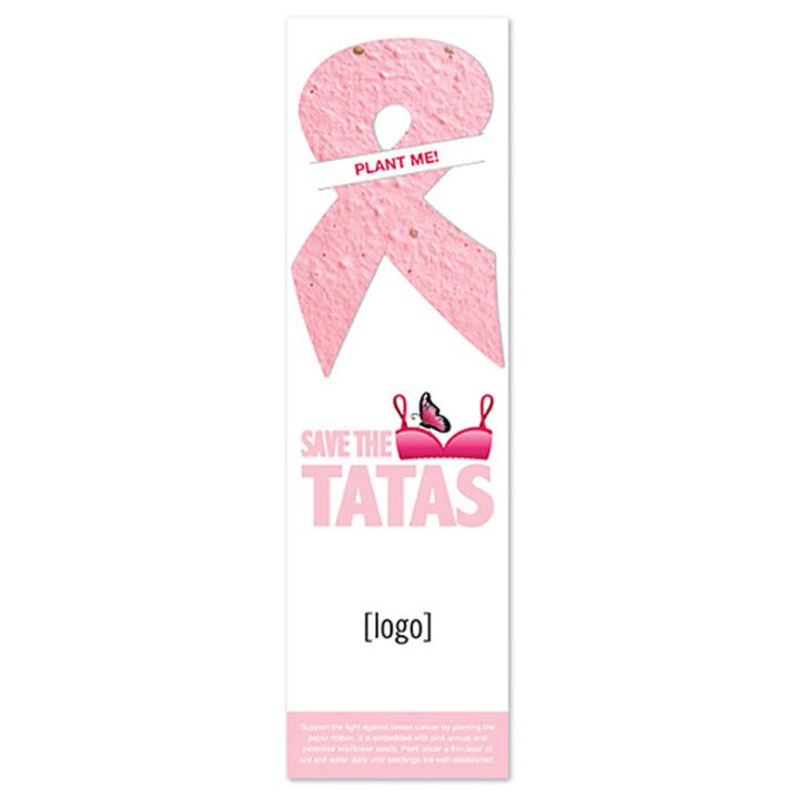 Custom Breast Cancer Awareness Seed Paper Shape Bookmark