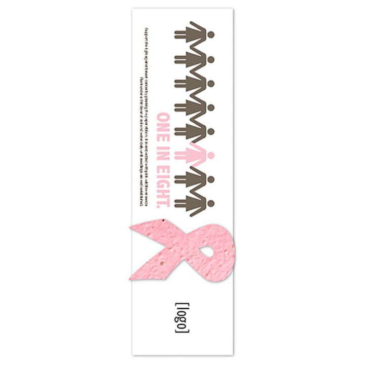 Custom Breast Cancer Awareness Seed Paper Shape Bookmark