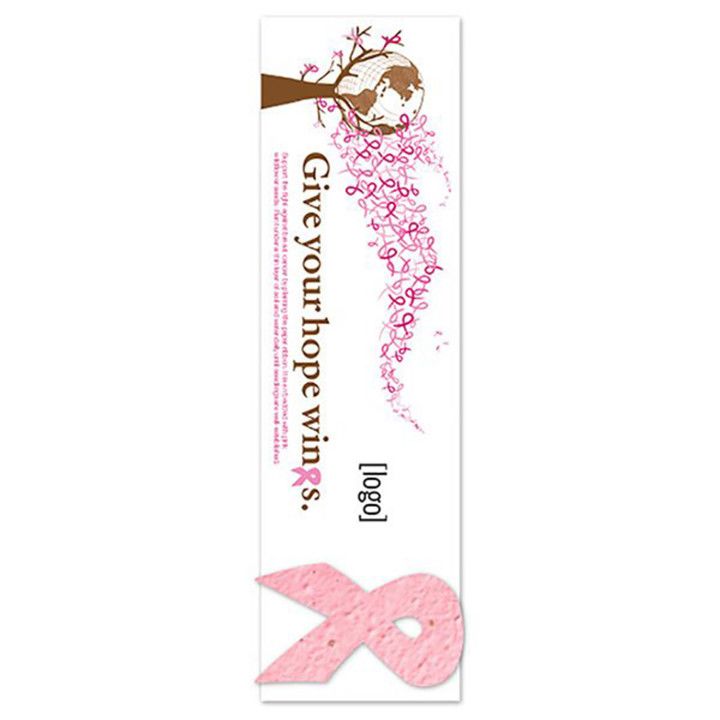 Custom Breast Cancer Awareness Seed Paper Shape Bookmark