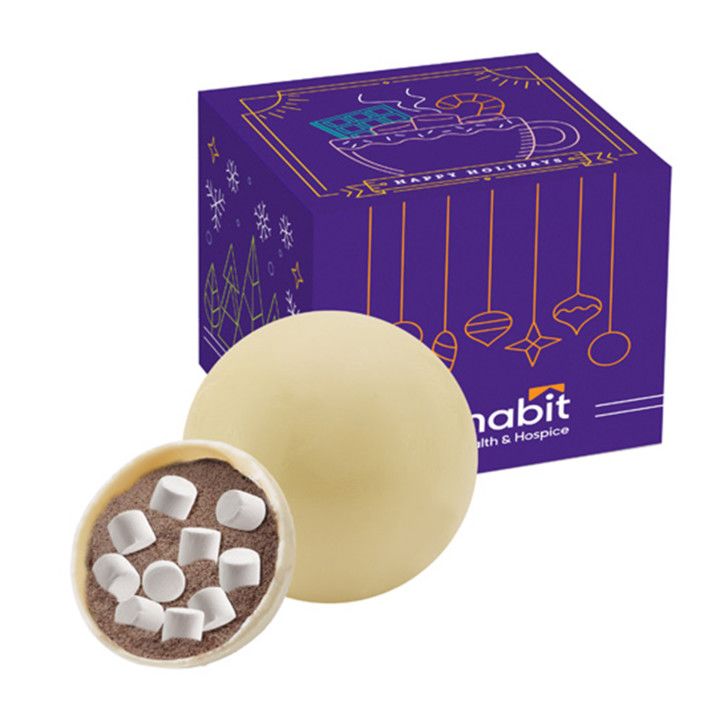 Custom Mini Hot Chocolate Bomb in Box- White Chocolate