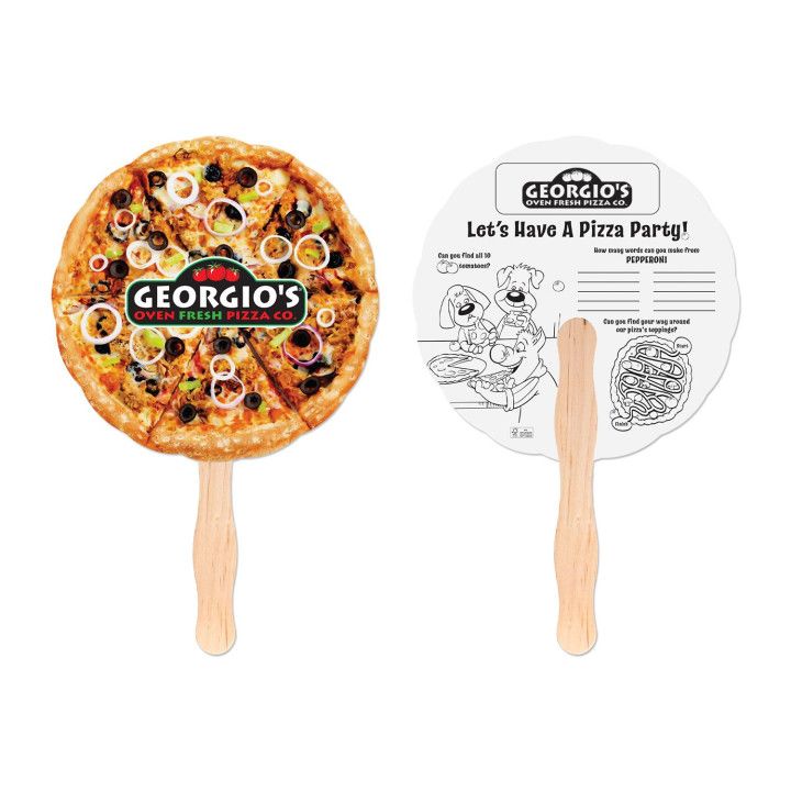 Custom Pizza Shaped Hand Fan