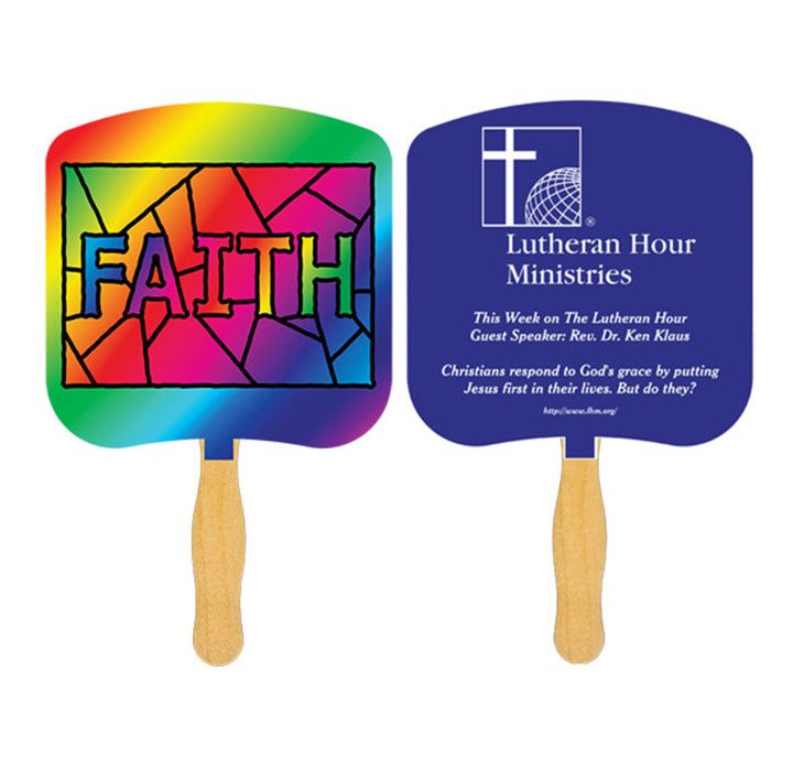 Custom Faith Stained Glass Fan