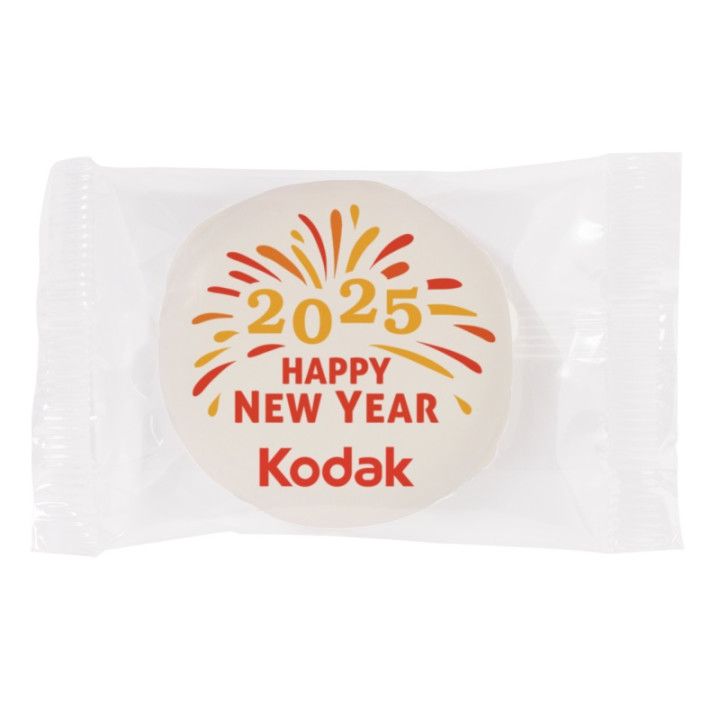 Custom Iced Round Vanilla Cookie- Custom Logo
