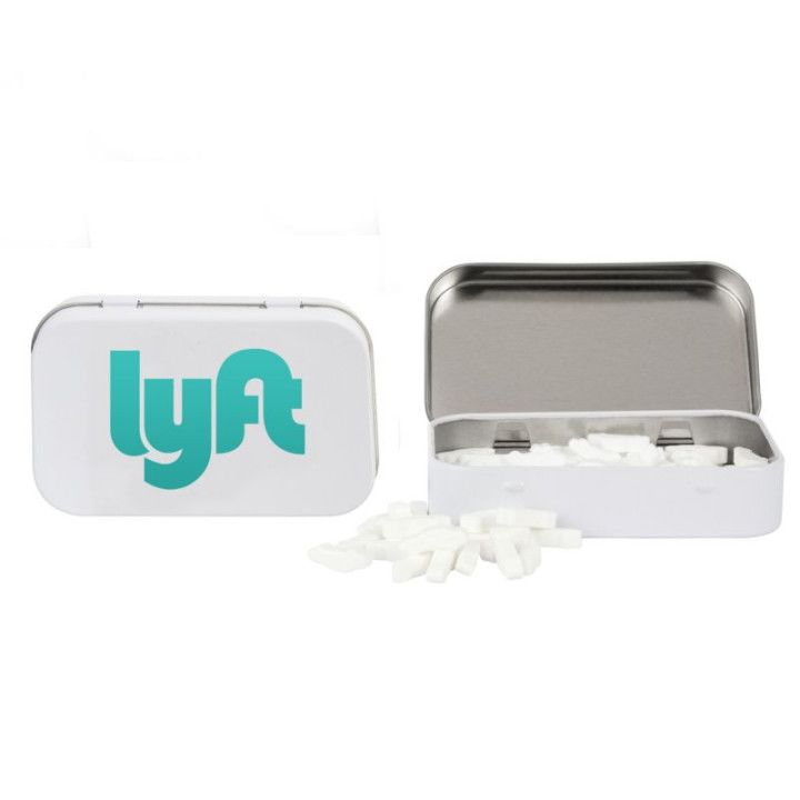 Custom Rectangular Tin with Car Shaped Mints