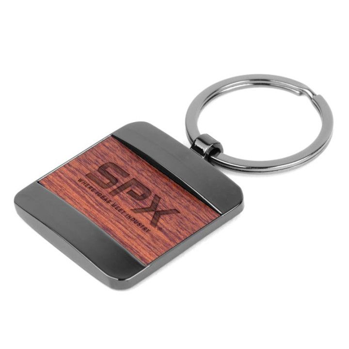 Custom Bolton Square Wood Key Chain