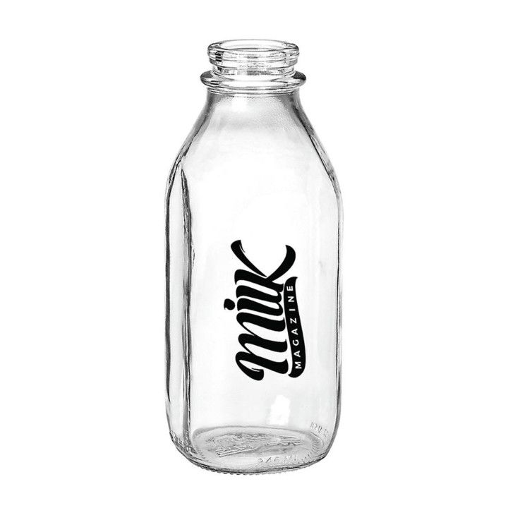 Custom 1 Quart Glass Milk Bottle