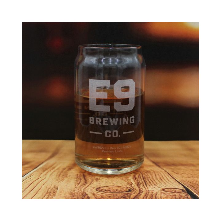 Custom 16 oz. Beer Can Glass - USA, Premium Laser Engraved