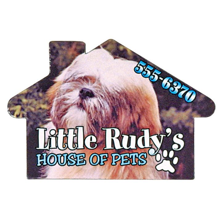 Custom Full Color Digital Stock Shaped Magnets - House