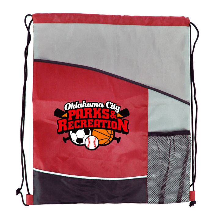 Custom Varsity Drawstring Backpack, Full Color Digital