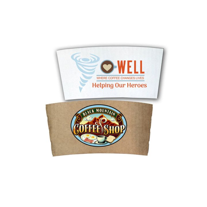 Custom Paper Coffee Sleeve, Full Color Digital