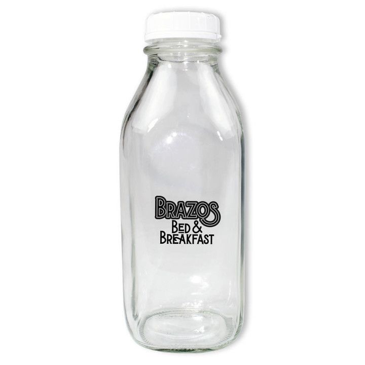 Custom 1 Quart Glass Milk Bottle With Lid