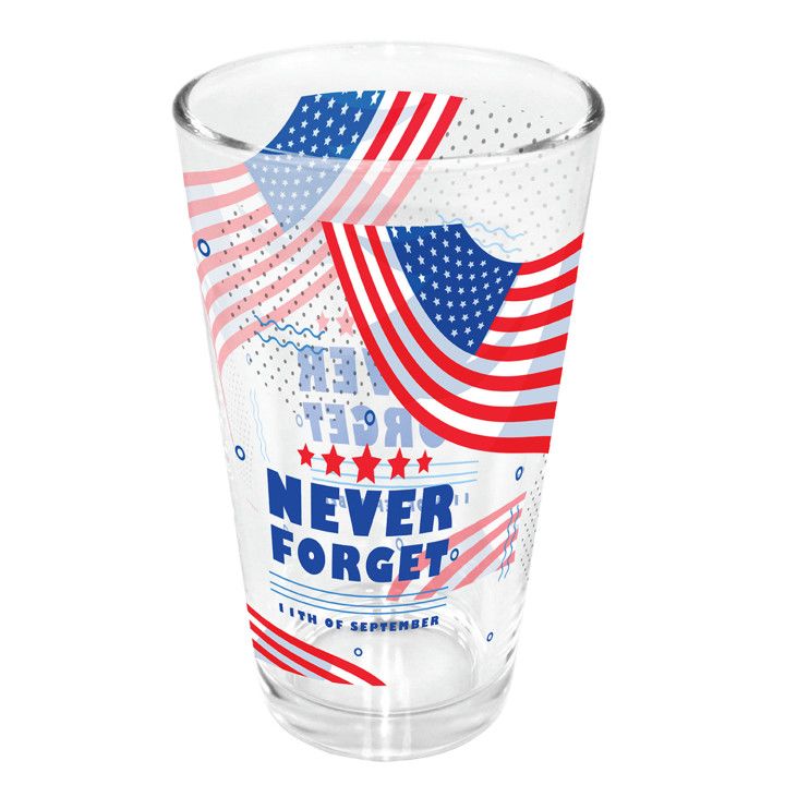 Custom 16 oz. Pint Glass - USA, Mirror Printing