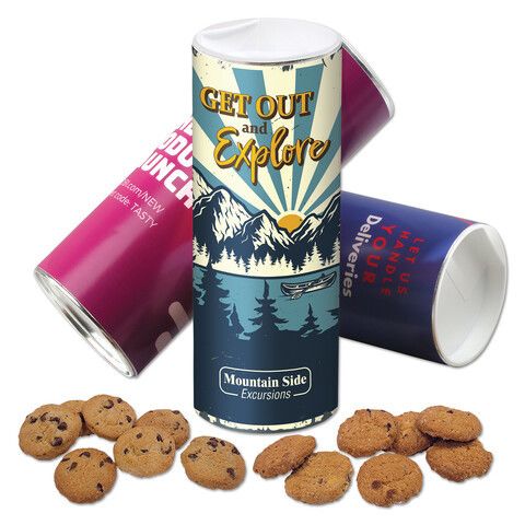 Custom Cylinder with Chocolate Chip & Oatmeal Cranberry Cookies