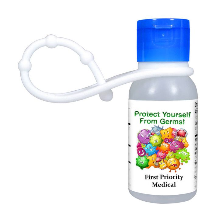 Custom 1 oz. Gel Sanitizer with lanyard , Full Color Digital