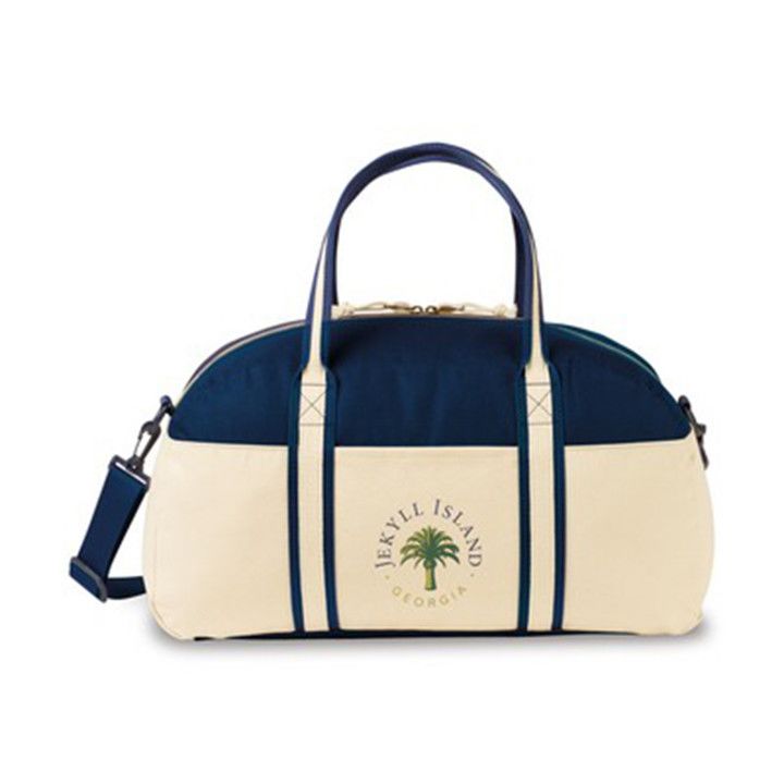 Custom Nantucket Cotton Weekender Bag - Navy