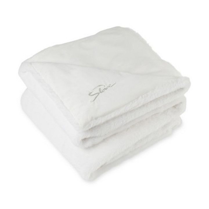 Custom Luxe Faux Fur Throw Blanket - White