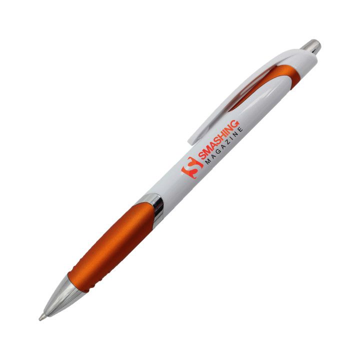 Custom White Crest Grip Pen, Full Color Digital
