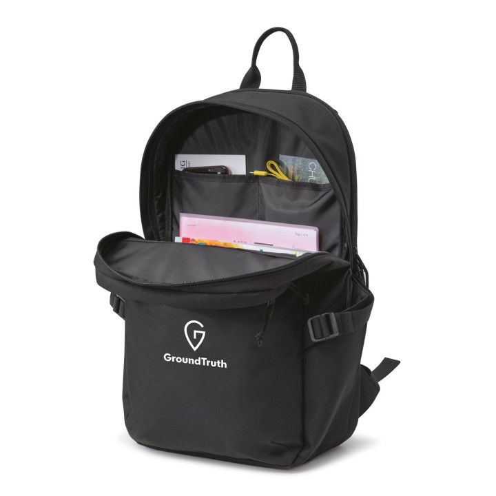 Custom Renew RPET Laptop Backpack - Black