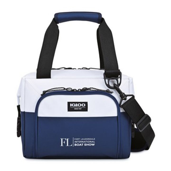 Custom Igloo Seadrift Snap Down 12 Can Cooler - Navy-White
