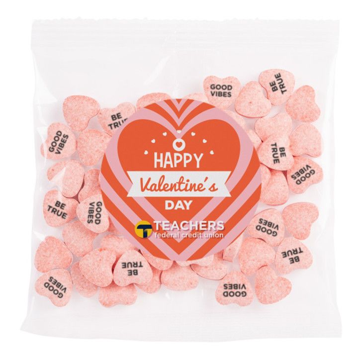 Custom 2 oz Handfuls - Imprinted Conversation Hearts