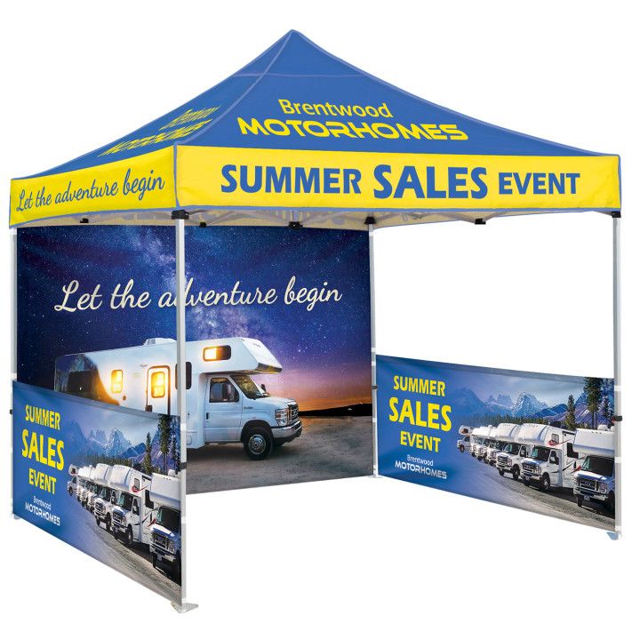 Custom 10' Heavy Duty Tent with One Full Double Sided Wall & Two Double ...