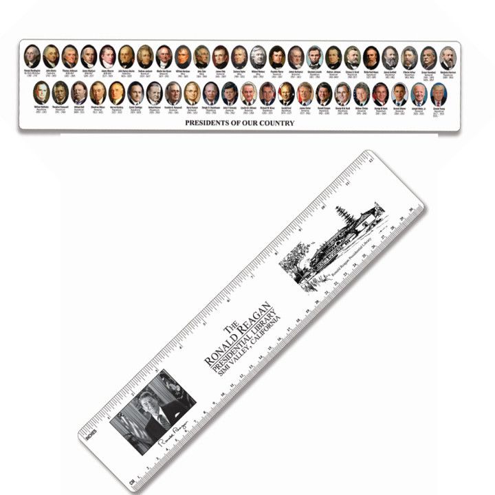 12 Inch Plastic Presidents Wide Ruler | Imprinted Rulers