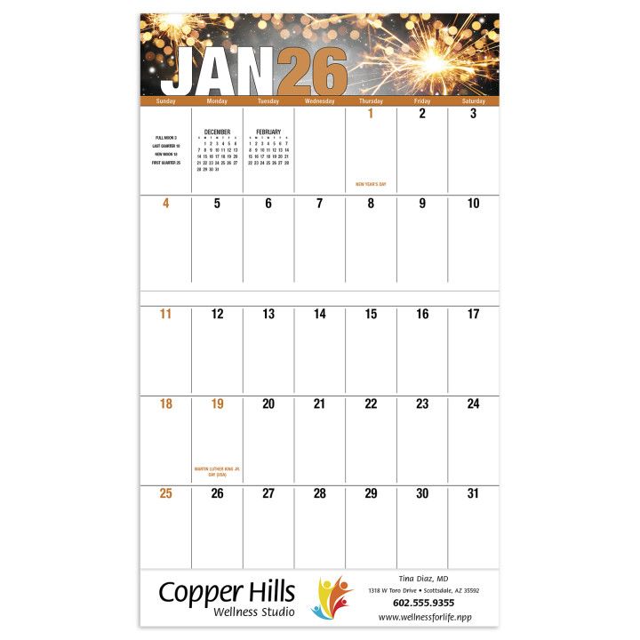 Custom Seasonal Expressions Big Block - Stapled Calendar