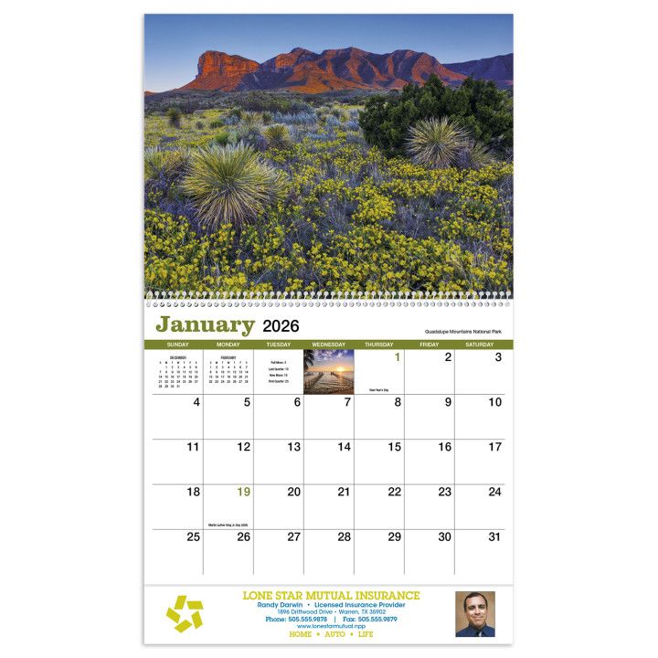 Custom Texas Appointment Calendar - Spiral